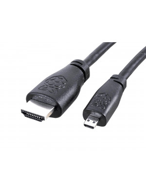 Official Raspberry Pi 4 micro HDMI to HDMI cable (1M) Black | electrobot.gr