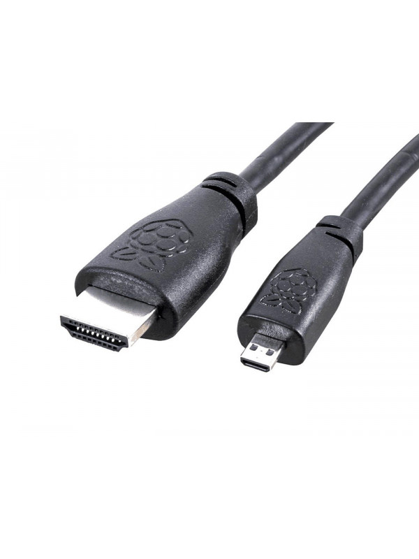 Official Raspberry Pi 4 micro HDMI to HDMI cable (1M) Black | electrobot.gr
